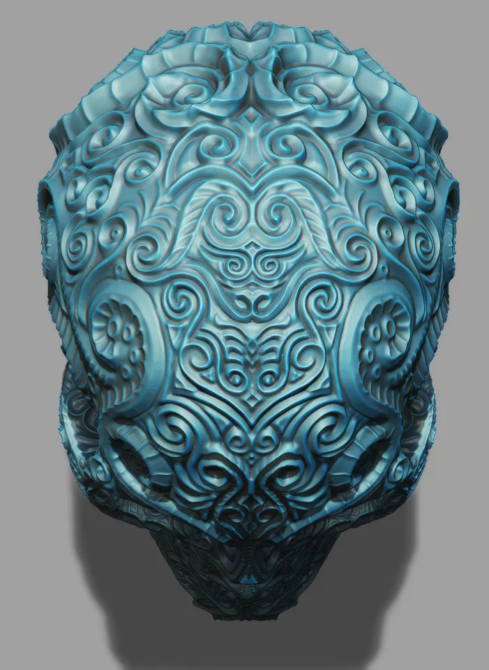 Decorative Filigree Scroll-Work Carved Style Skull. by ArtisticMusician ...