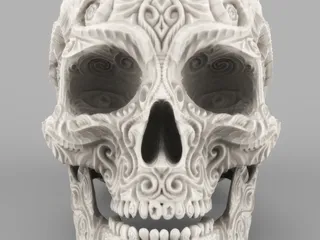 Decorative Filigree Scroll-Work Carved Style Skull. by ArtisticMusician ...
