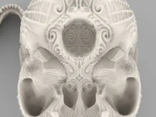 Decorative Filigree Scroll-Work Carved Style Skull. by ArtisticMusician ...