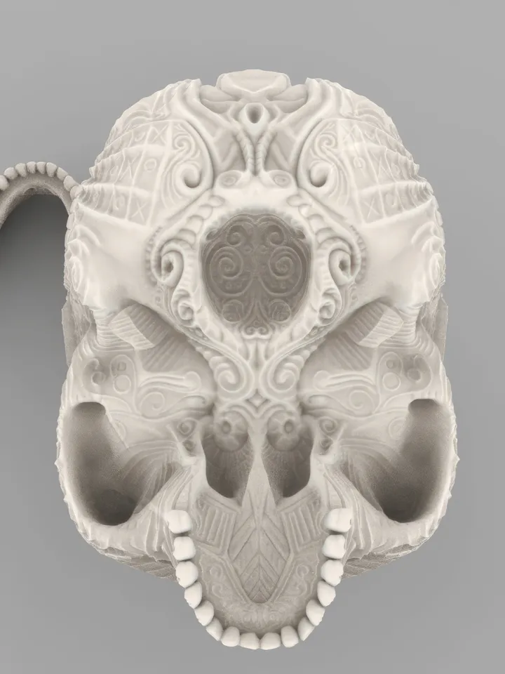 Decorative Filigree Scroll-Work Carved Style Skull. by ArtisticMusician ...