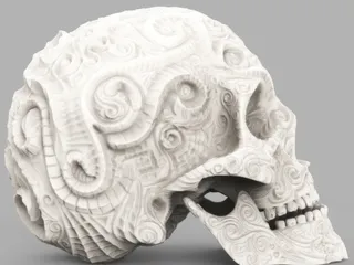 Decorative Filigree Scroll-Work Carved Style Skull. by ArtisticMusician ...