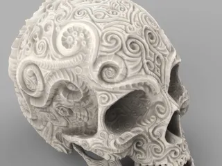 Decorative Filigree Scroll-Work Carved Style Skull. by ArtisticMusician ...