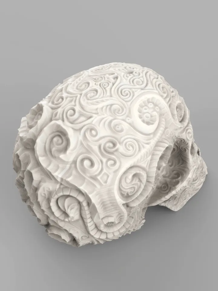 Decorative Filigree Scroll-Work Carved Style Skull. by ArtisticMusician ...