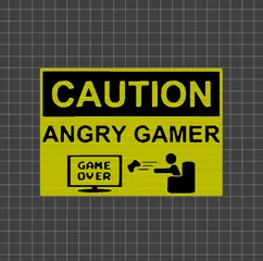 Warning Sign - Gamer by Spikeon | Download free STL model | Printables.com