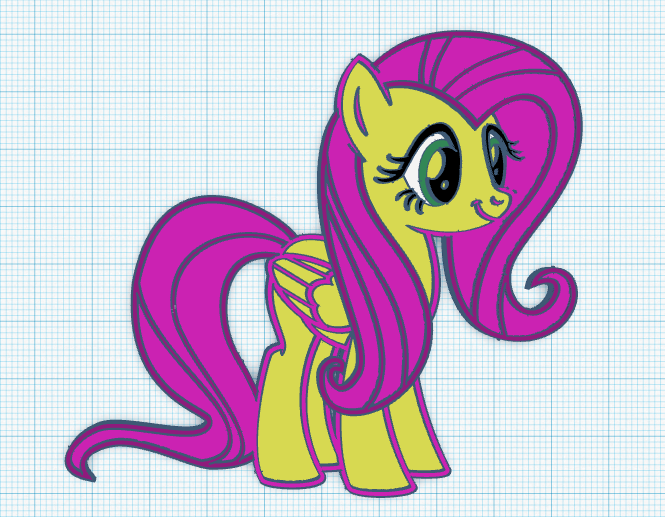 Fluttershy MultiColor Patch by Andreas Fenz | Download free STL model ...