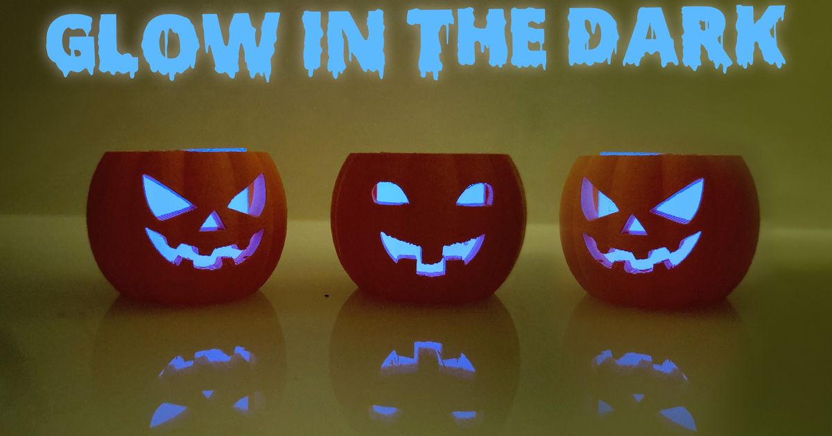 fluorescent glow in the dark tealight halloween pumpkins by Clemi ...