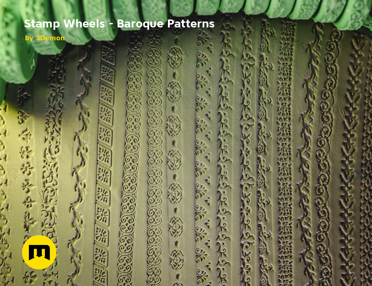 Stamp Wheels for Clay - Baroque Patterns by 3Demon's Texture Rollers ...