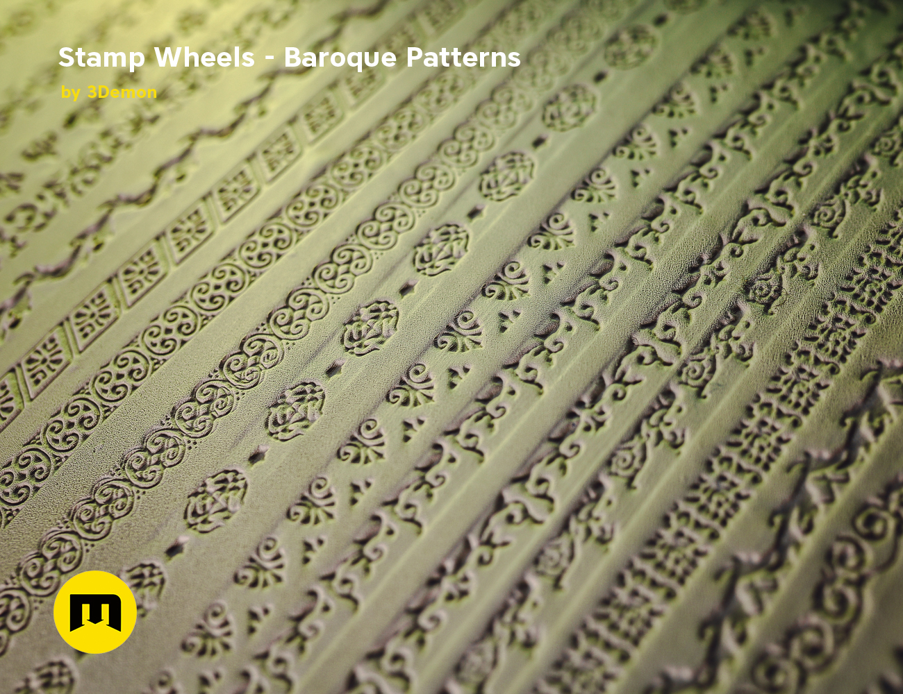Stamp Wheels for Clay - Baroque Patterns by 3Demon's Texture Rollers ...
