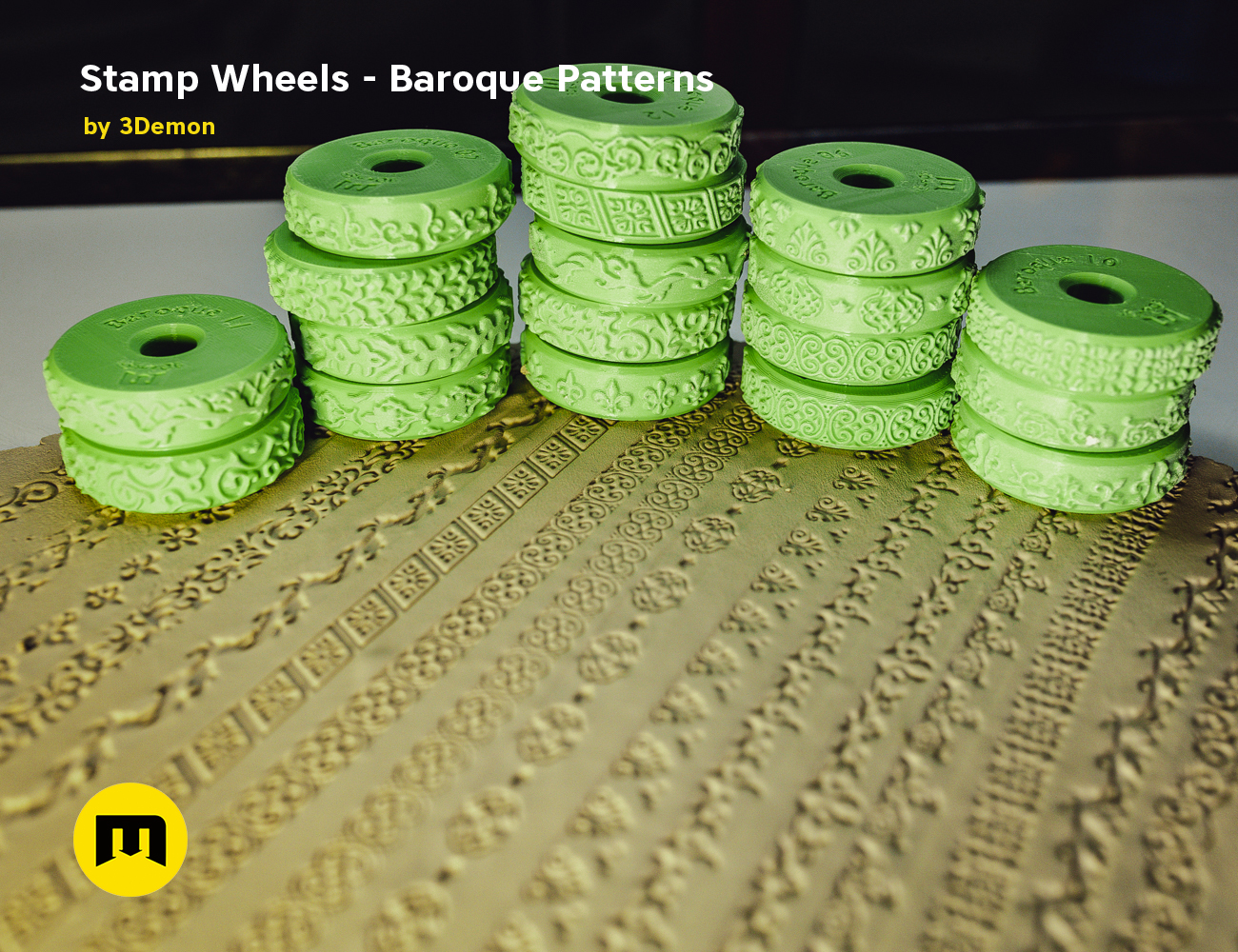 Stamp Wheels for Clay - Baroque Patterns by 3Demon's Texture Rollers ...