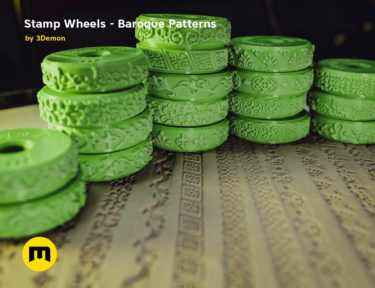 Stamp Wheels for Clay - Baroque Patterns by 3Demon's Texture Rollers ...