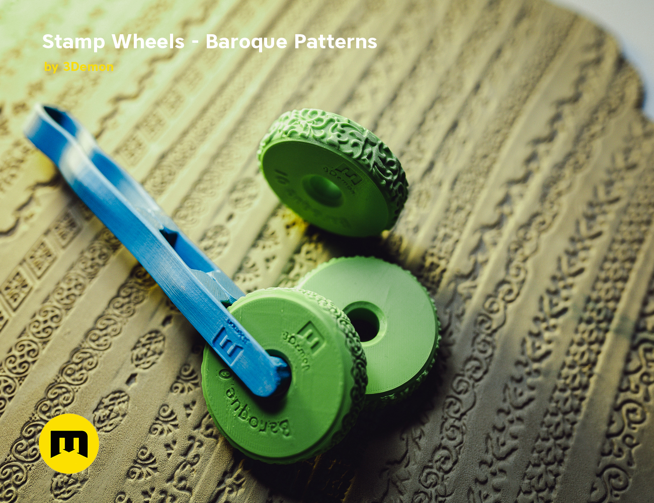 Stamp Wheels for Clay - Baroque Patterns by 3Demon's Texture Rollers ...