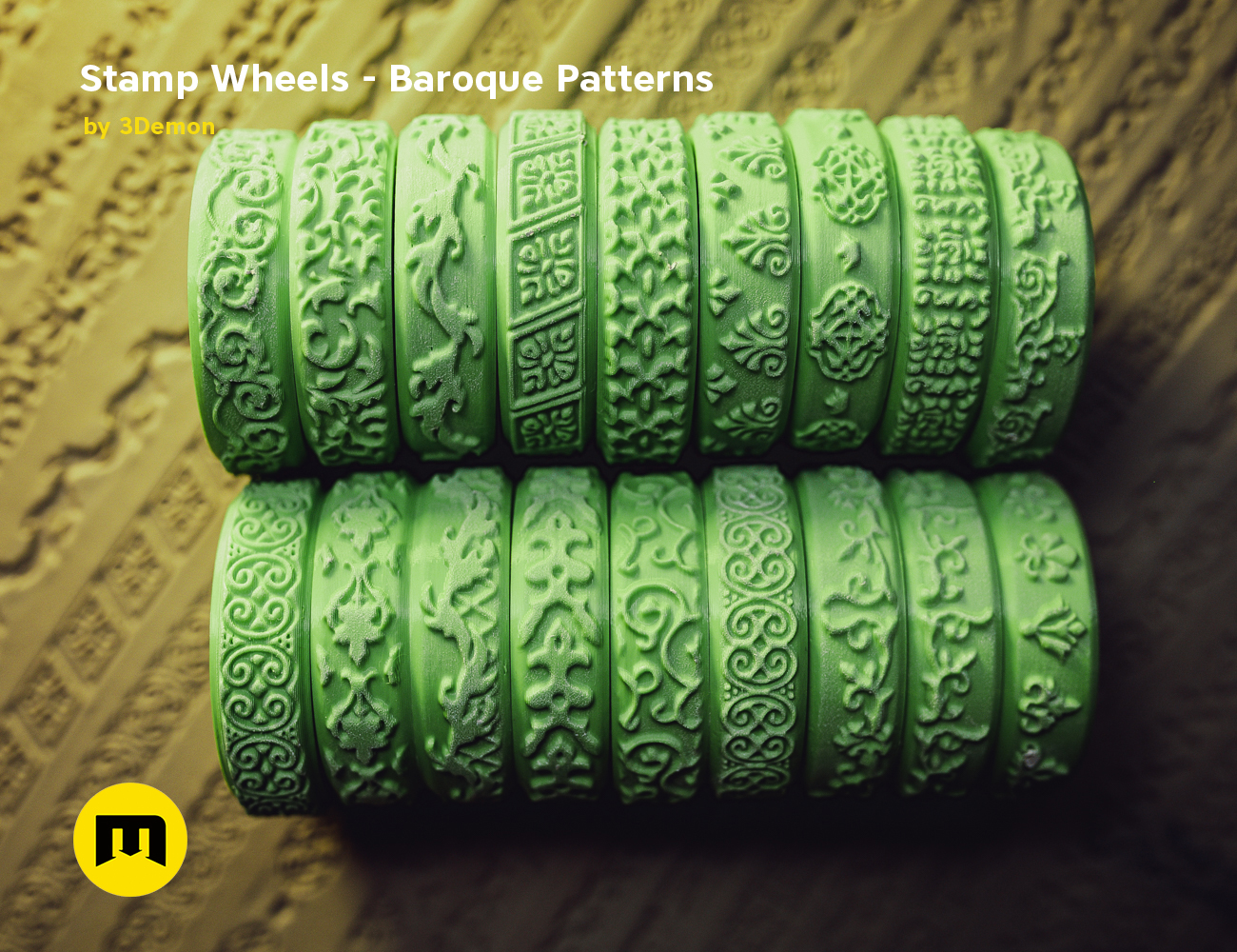 Stamp Wheels for Clay - Baroque Patterns by 3Demon's Texture Rollers ...