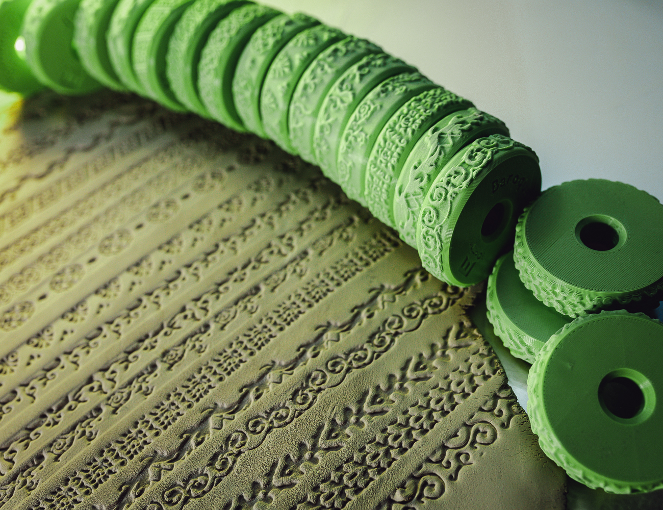 Stamp Wheels for Clay - Baroque Patterns by 3Demon's Texture Rollers ...