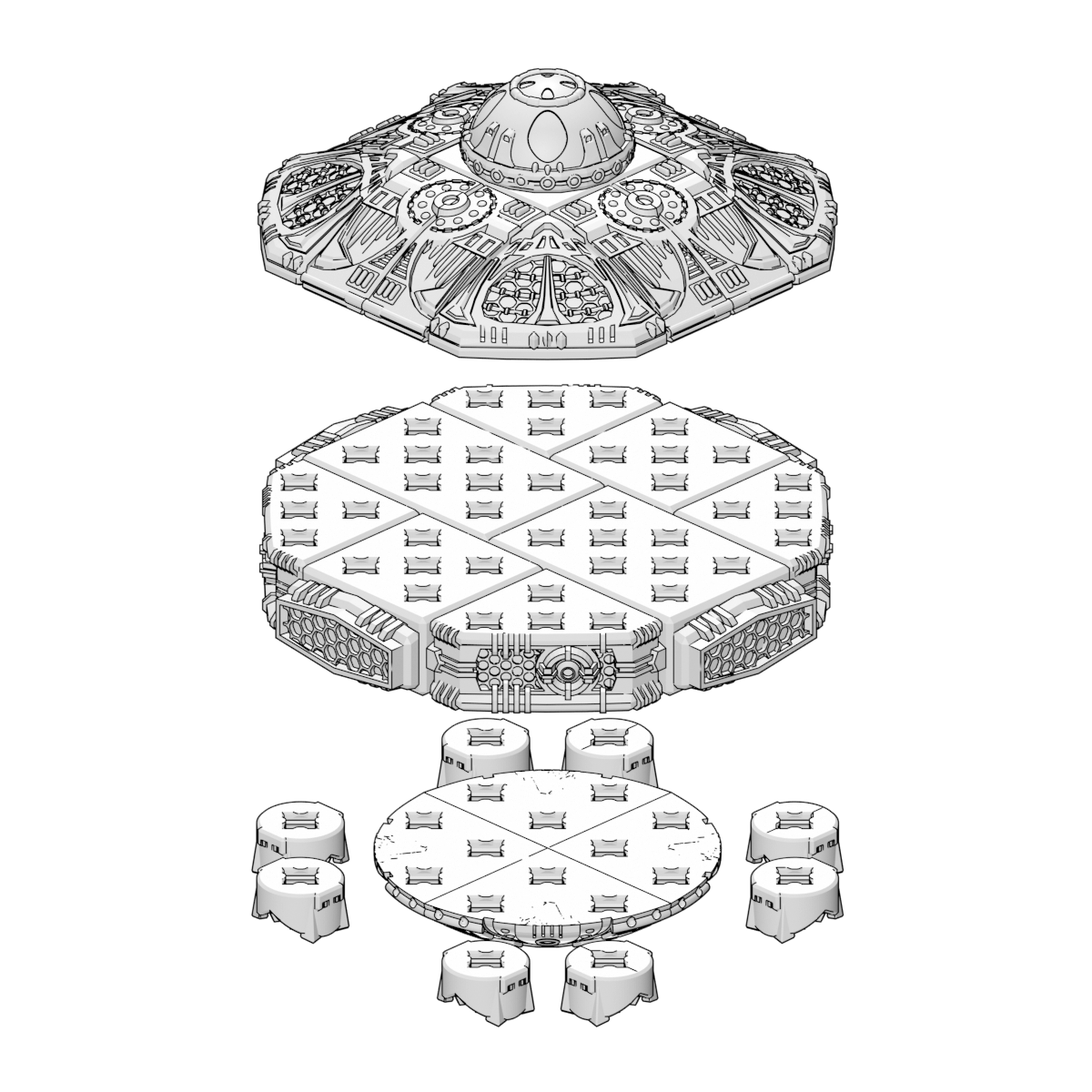 PrintABlok Flying Saucer with Anthromedian Pilot by 3D Printing ...