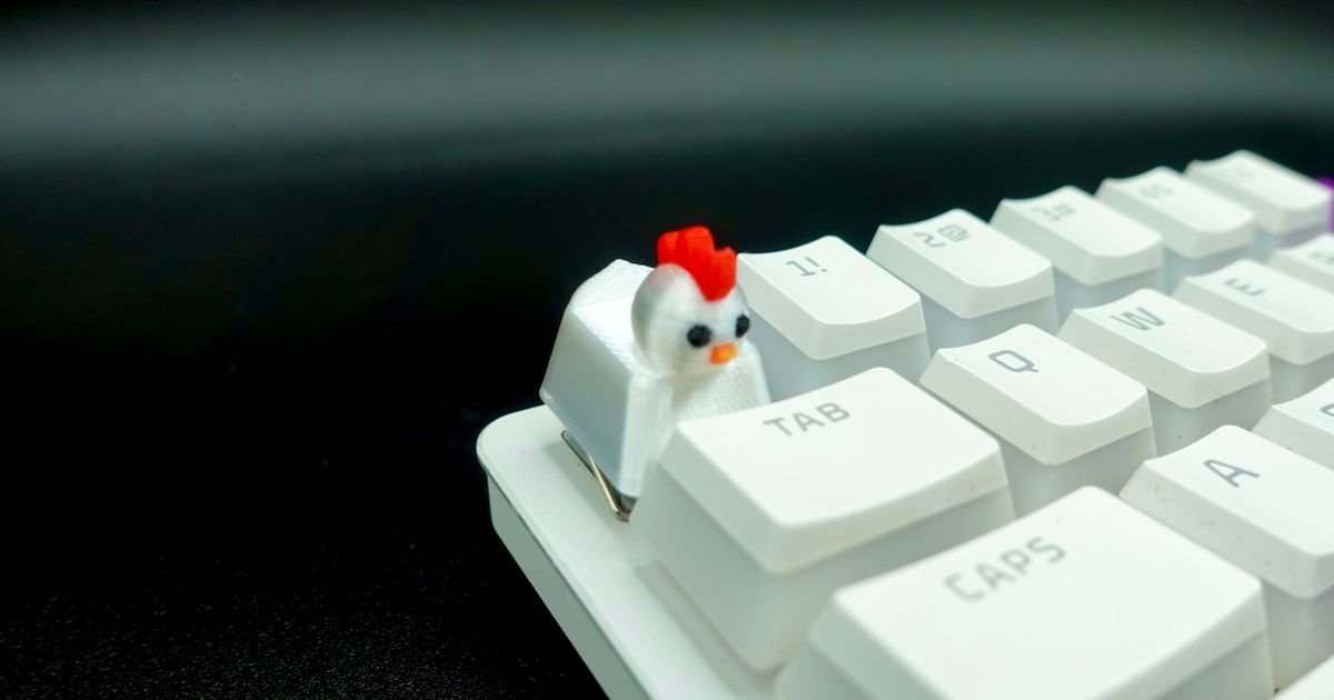Chicken Keycap (Mechanical Keyboard) by MysticMesh3D | Printables Store