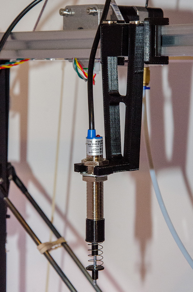 Kossel magnetic z-probe mount with zero X-Y offset to avoid effector tilt problems/errors ...