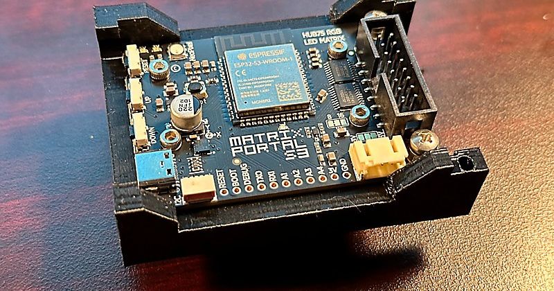 A din rail mount for an Adafruit Matrix Portal S3 by ...