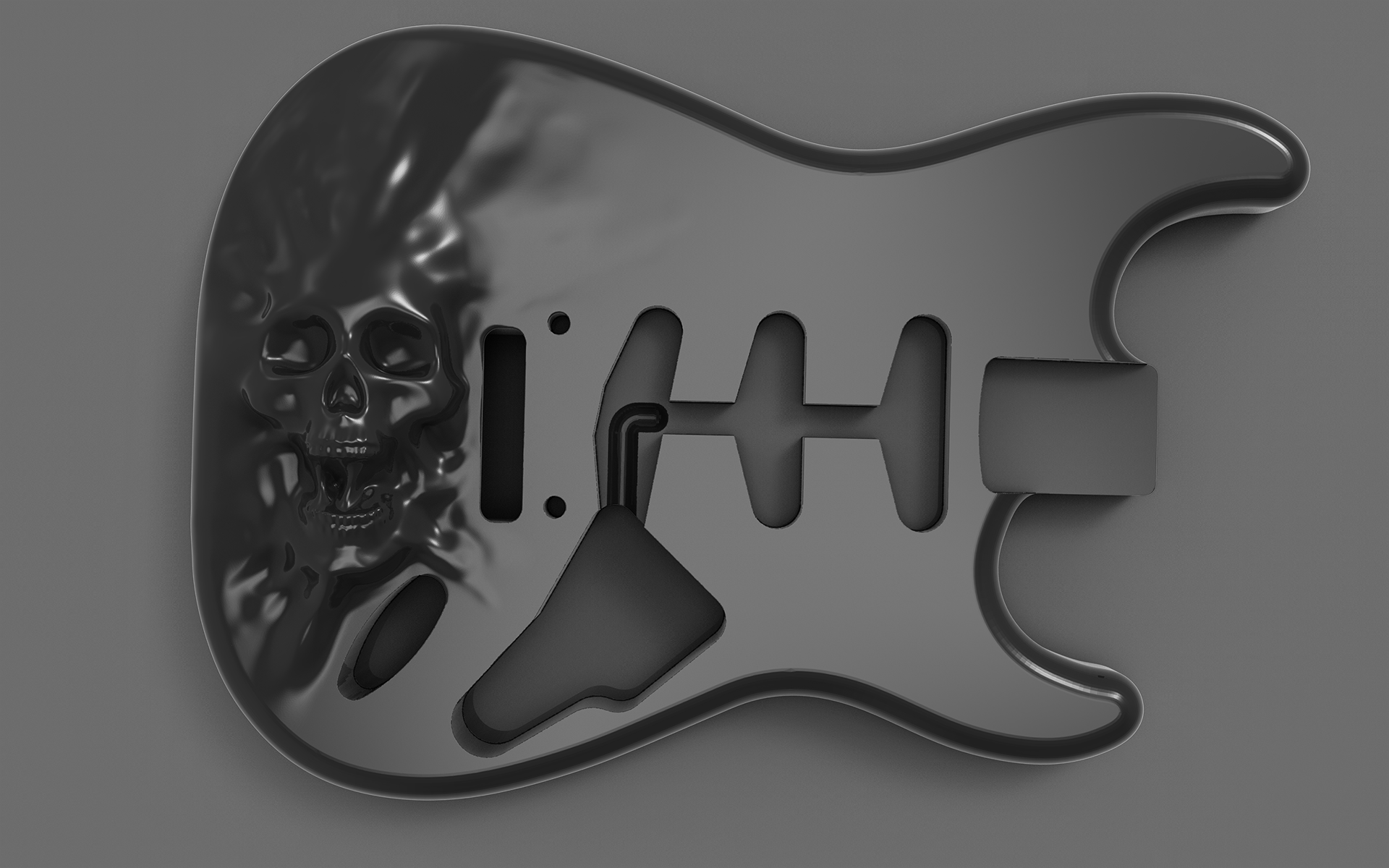 Fender Stratocaster Style Body With a 3D Skull Sculpted Into It by ...