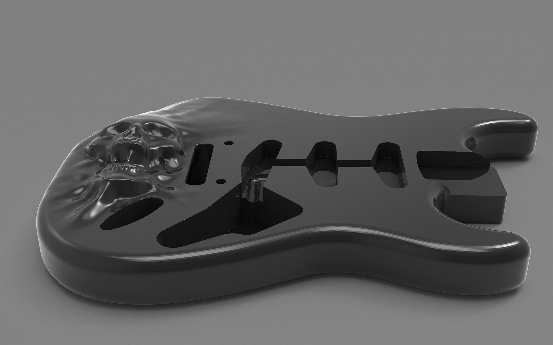 Fender Stratocaster Style Body With a 3D Skull Sculpted Into It by ...