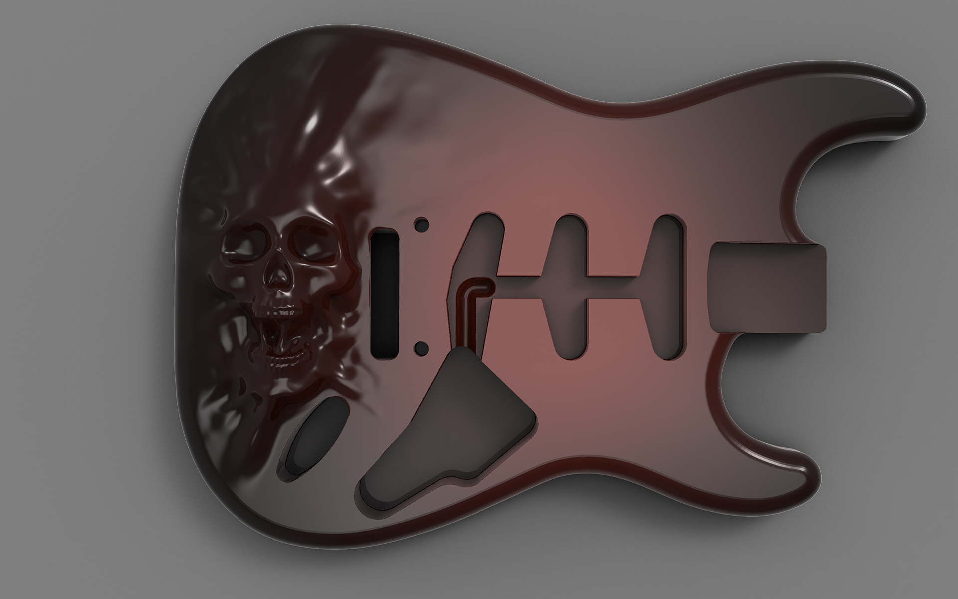 Fender Stratocaster Style Body With a 3D Skull Sculpted Into It by ...