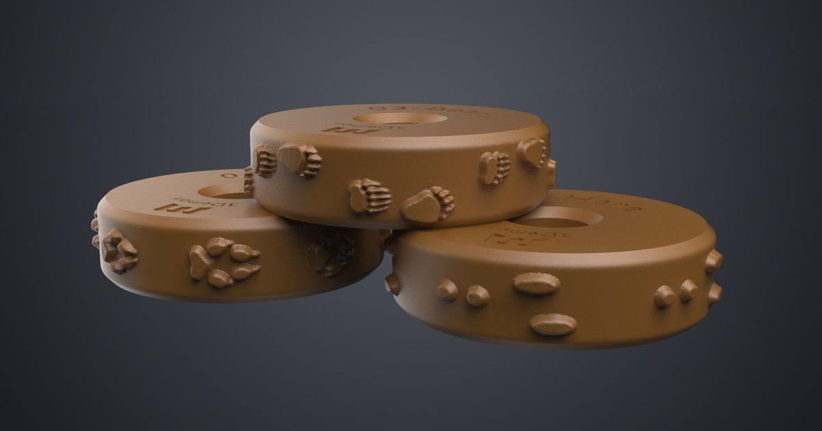 Stamp Wheels for Clay — Animal Tracks Vol.1 (1-3) Wolf, Hare, Bear by ...