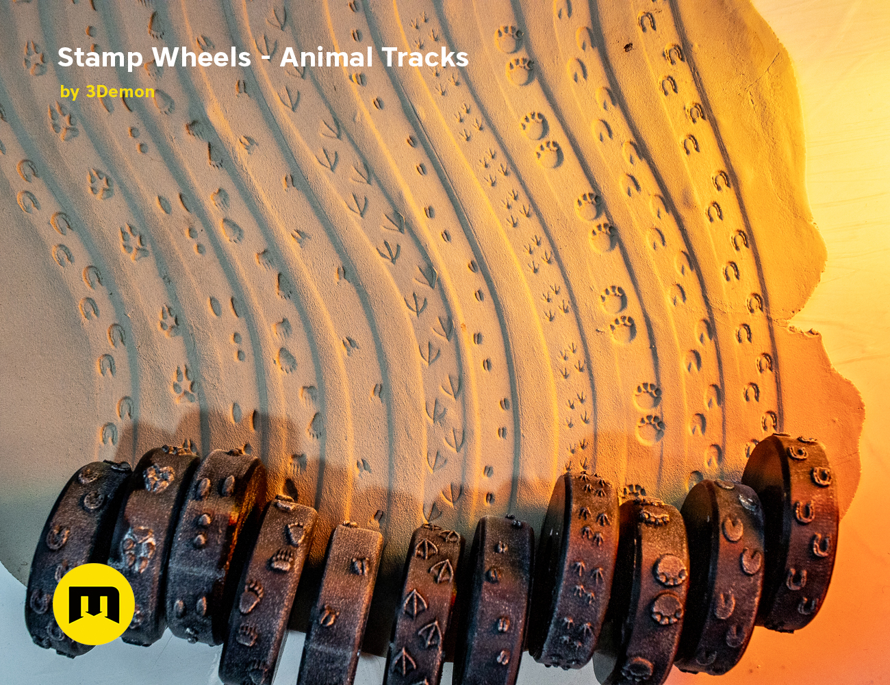 Stamp Wheels for Clay — Animal Tracks by 3Demon's Texture Rollers ...