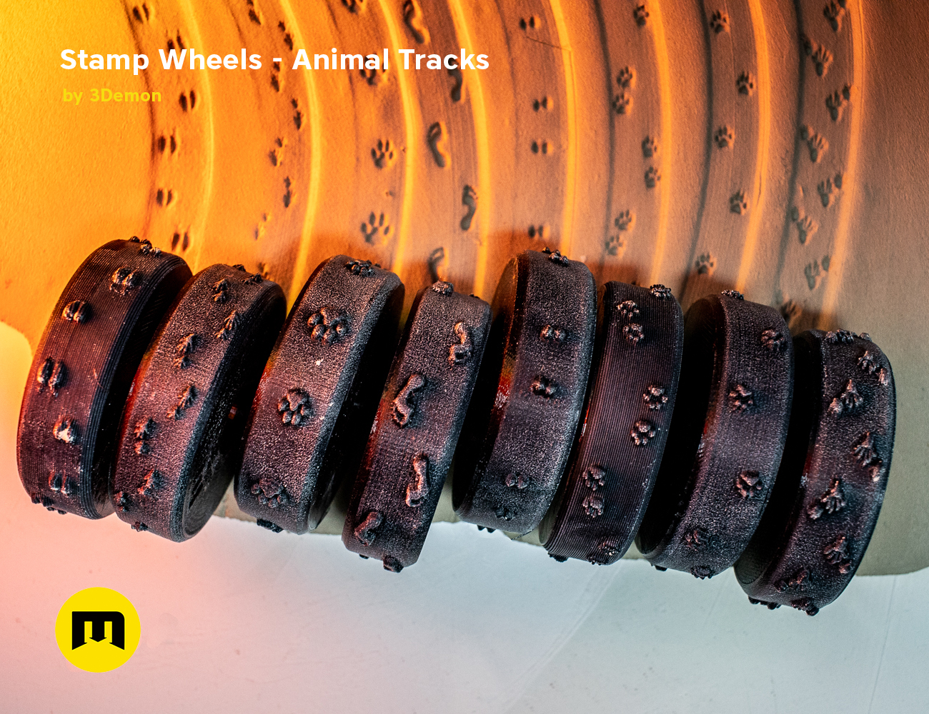 Stamp Wheels for Clay — Animal Tracks by 3Demon's Texture Rollers ...