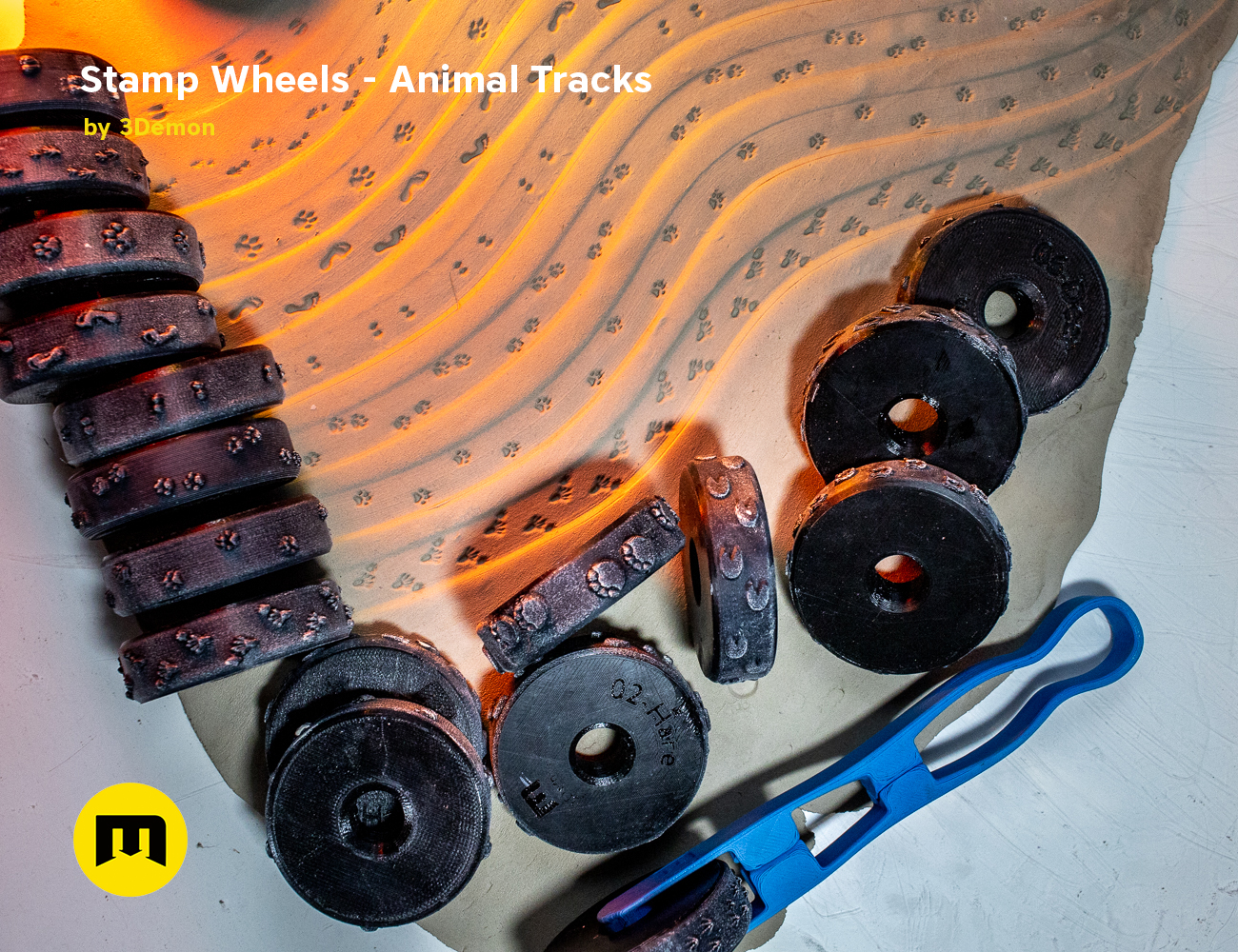 Stamp Wheels for Clay — Animal Tracks by 3Demon's Texture Rollers ...
