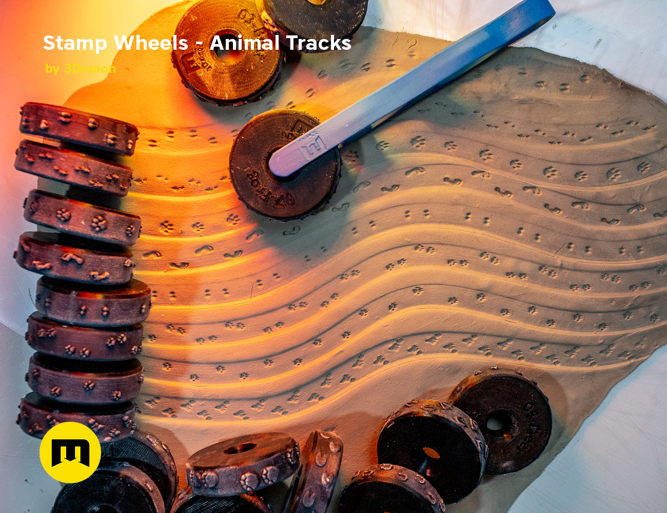 Stamp Wheels for Clay — Animal Tracks by 3Demon's Texture Rollers ...