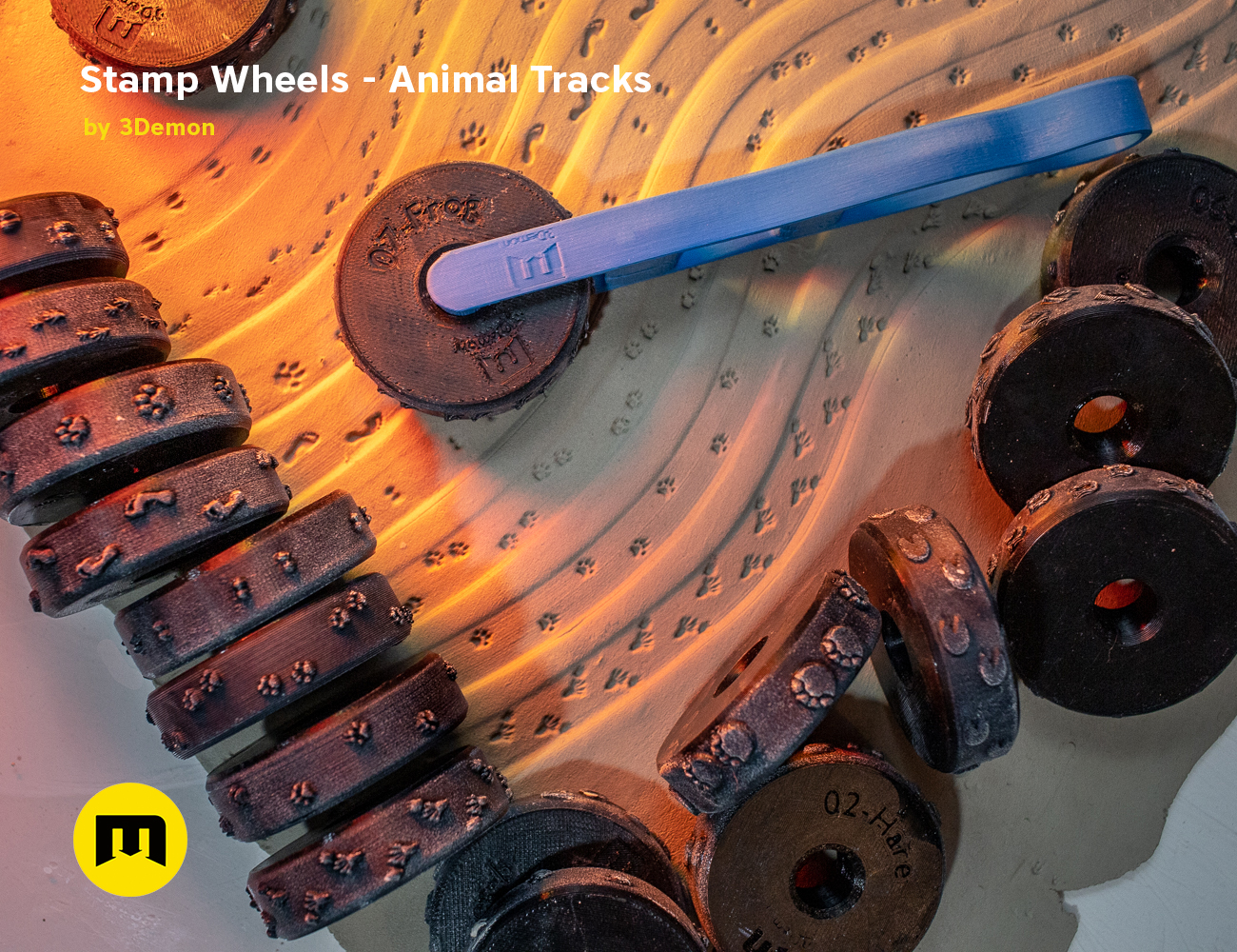 Stamp Wheels for Clay — Animal Tracks by 3Demon's Texture Rollers ...