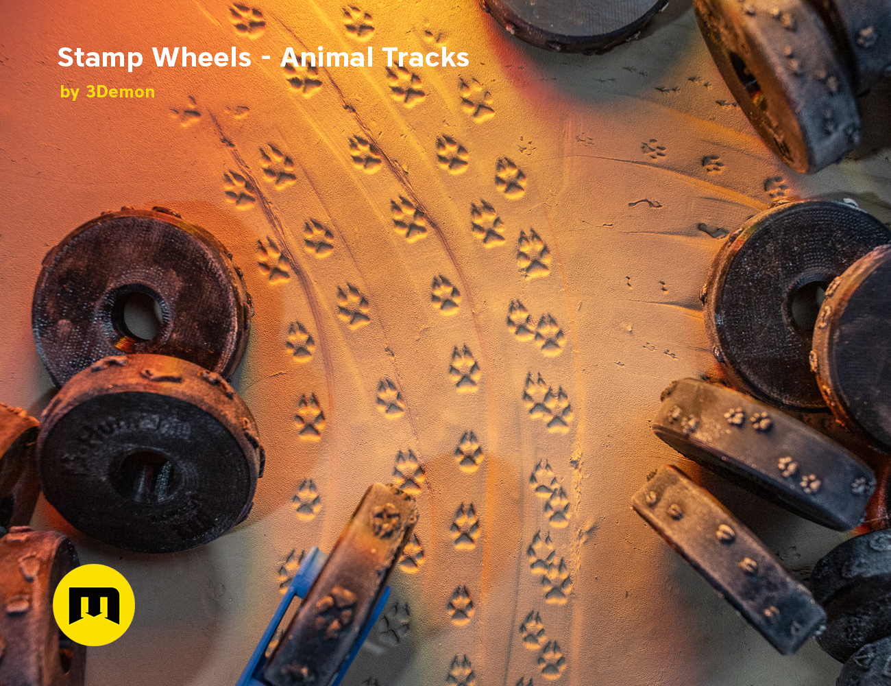 Stamp Wheels for Clay — Animal Tracks by 3Demon's Texture Rollers ...