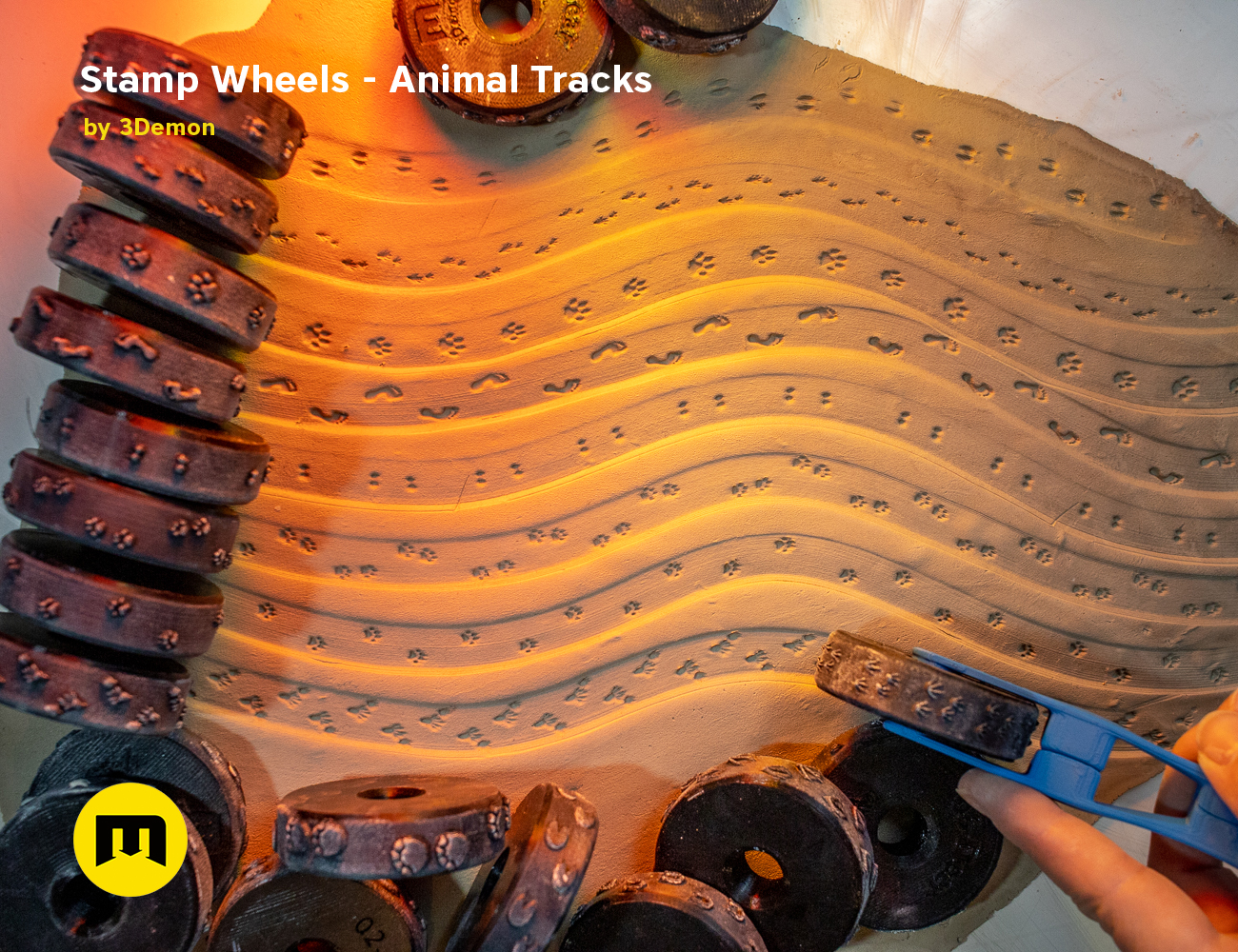 Stamp Wheels for Clay — Animal Tracks by 3Demon's Texture Rollers ...