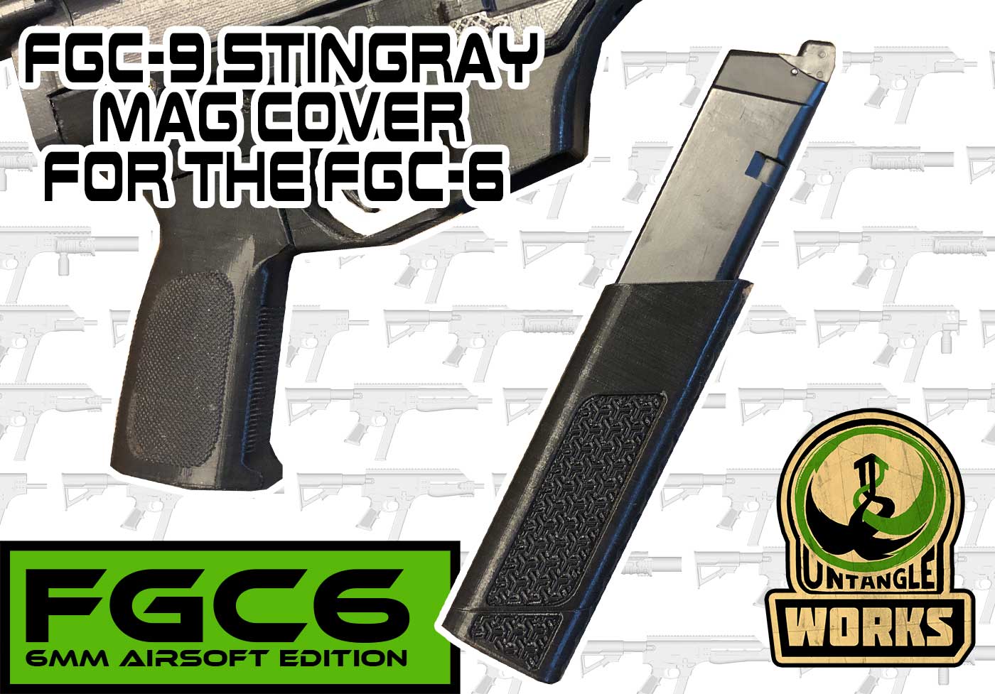 FGC-9 MKII stingray mag TPU cover for the WE tech G18 mag GGB airsoft ...