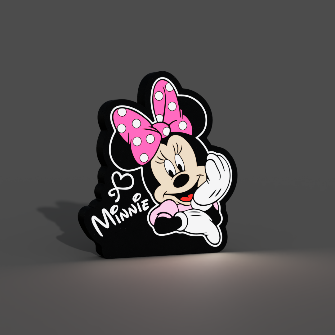 Minnie Mouse Lightbox LED Lamp by braga3dprint | Printables Store