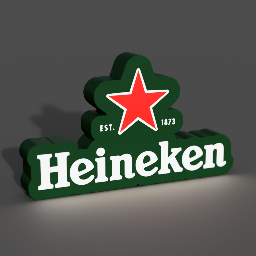 Heineken Lightbox LED Lamp by braga3dprint | Printables Store