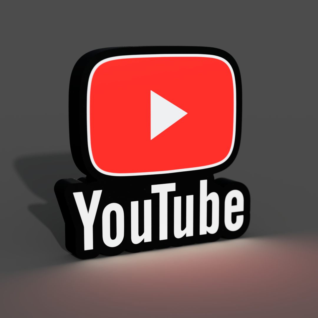 YouTube Lightbox LED Lamp by braga3dprint | Printables Store