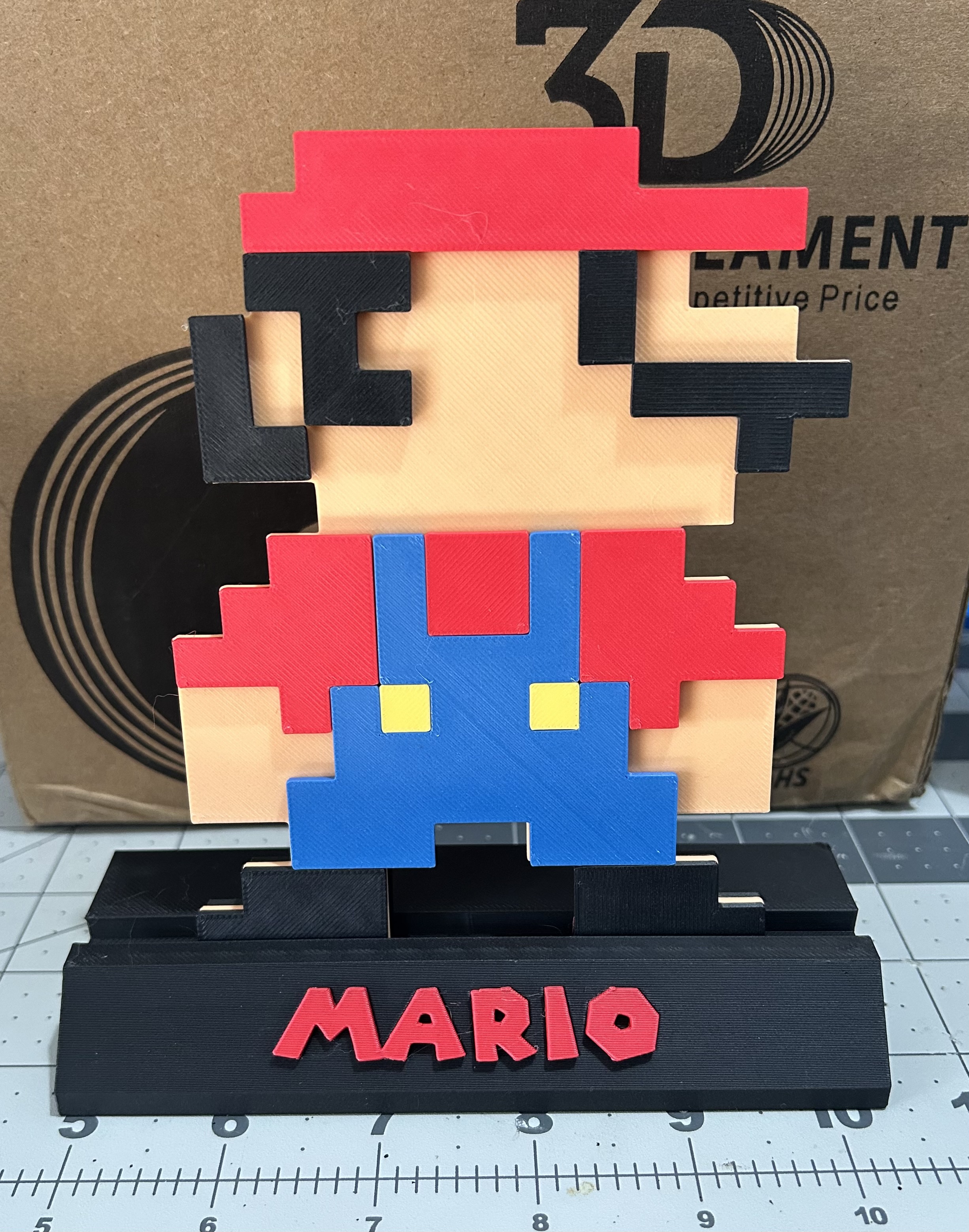 Pixelated Mario with Stand by Mojee3D | Download free STL model ...