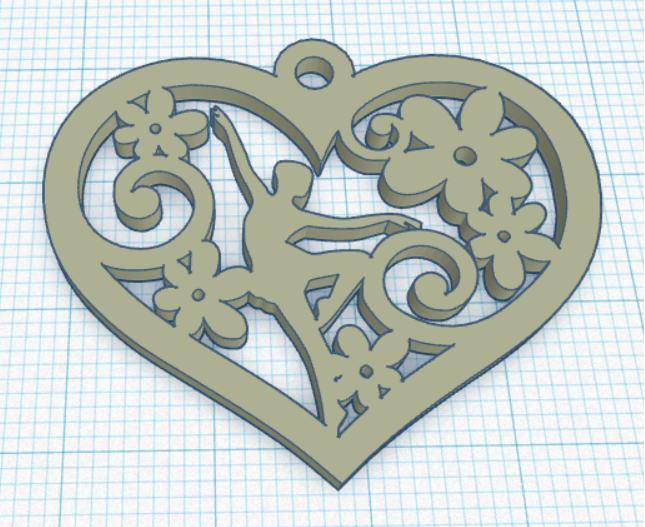 Dancer-Gymnast Keychain Heart by Kit-Kat | Download free STL model ...