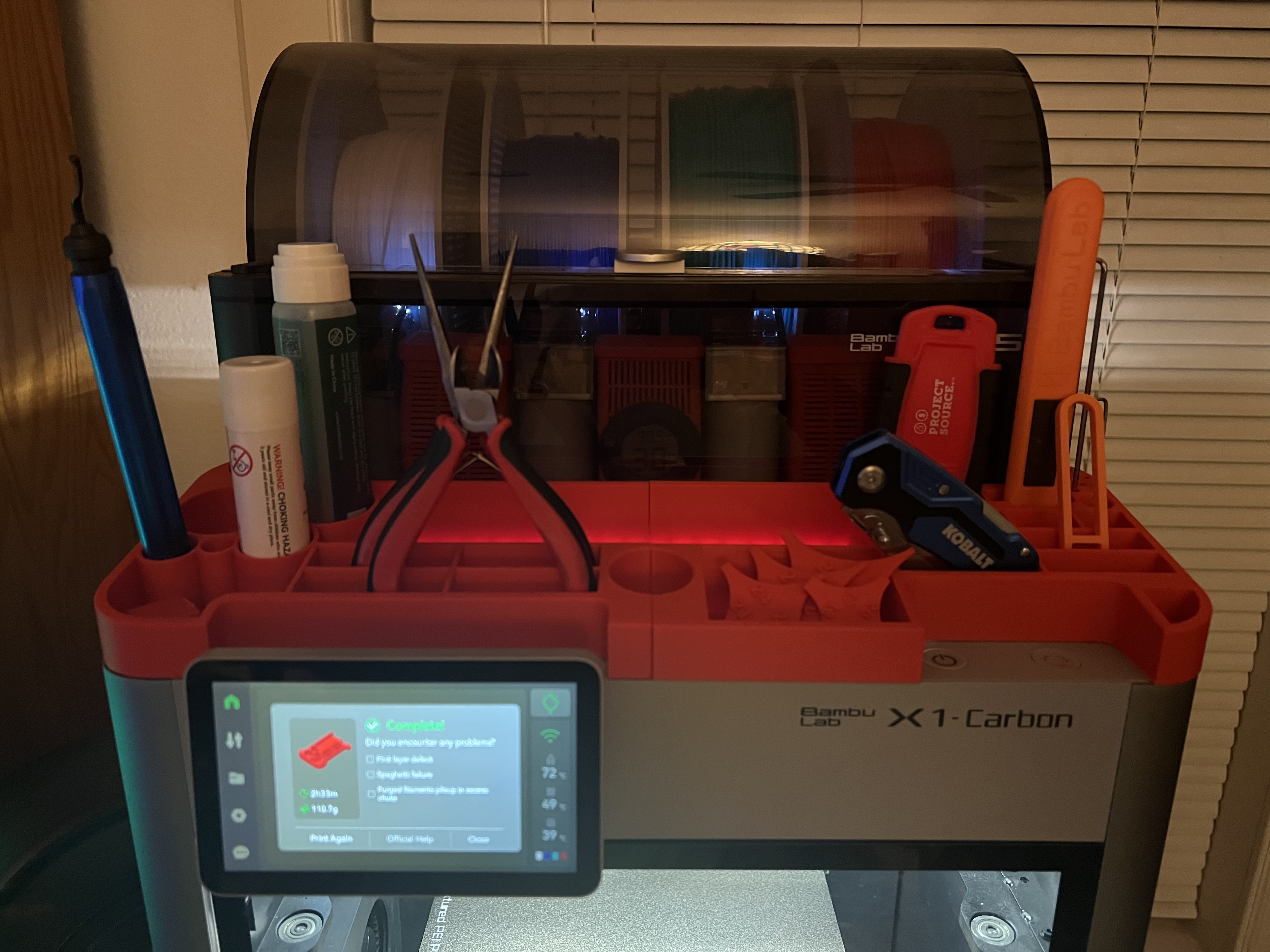 Bambu Lab Carbon X1C X1 P1S P1P with AMS Top Tool Storage Lowrider by ...