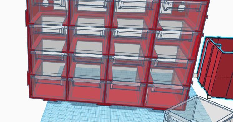 Cajonera de almacenamiento apilable 4x4 / Stackable storage drawer 4x4 ...