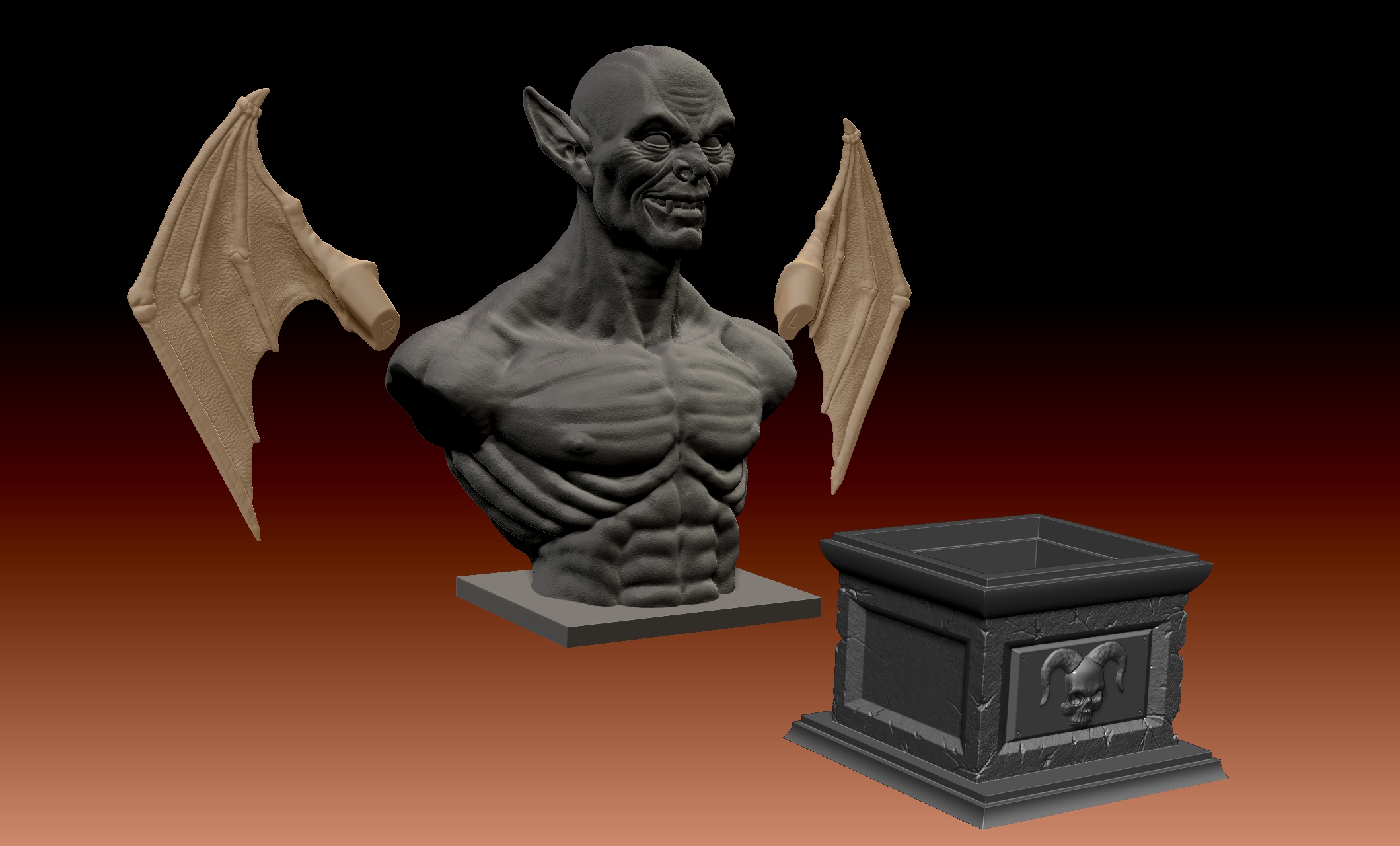Demon Bust by JS-studio | Download free STL model | Printables.com