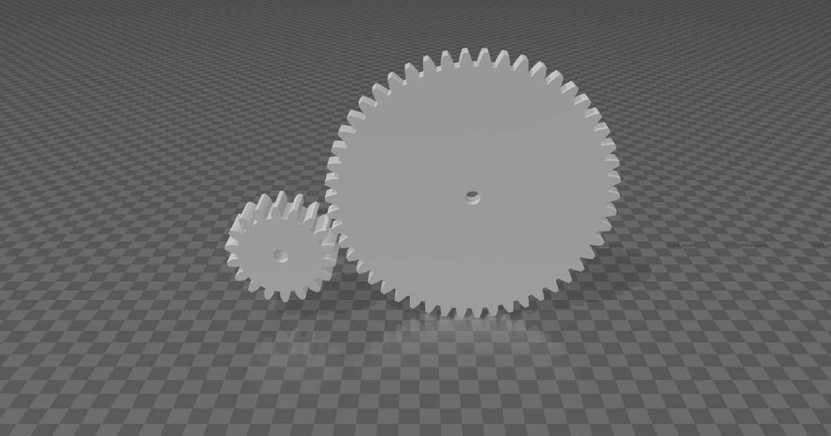 Spur Gears 18:50 Tooth Ratio by Andika Bramantio | Download free STL ...