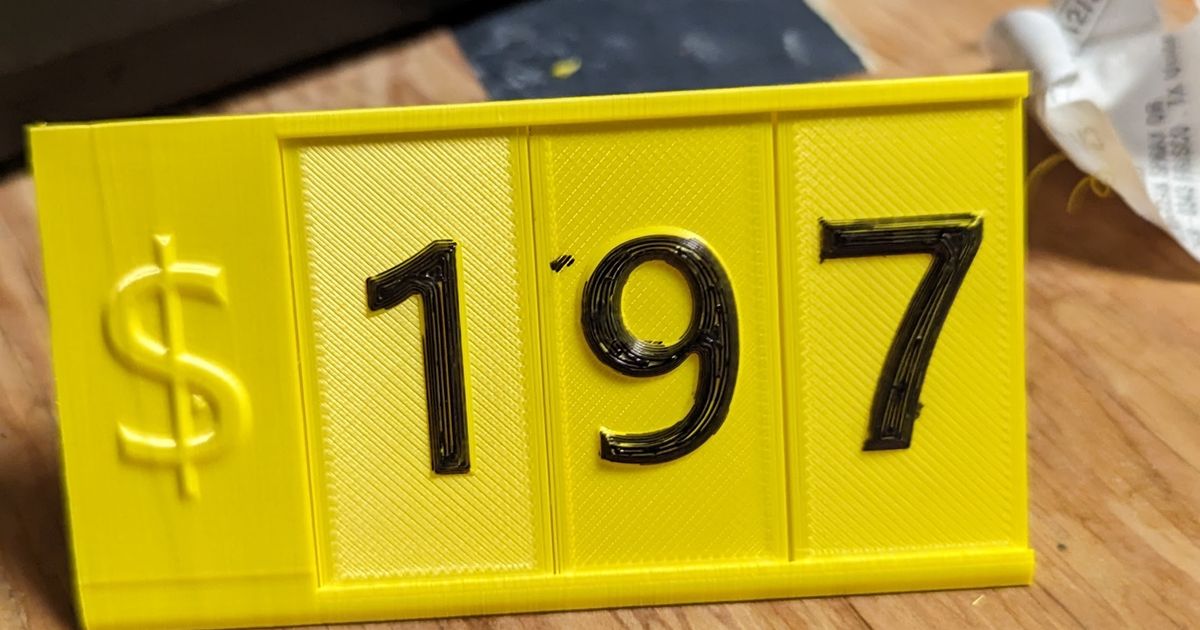 Pricing sign by nw3dworks | Download free STL model | Printables.com