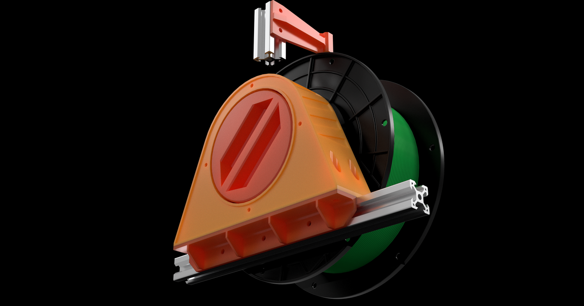 2040 Filament Spool Mount Longitudinal Mount for 4" Bearings by Shinobu ...