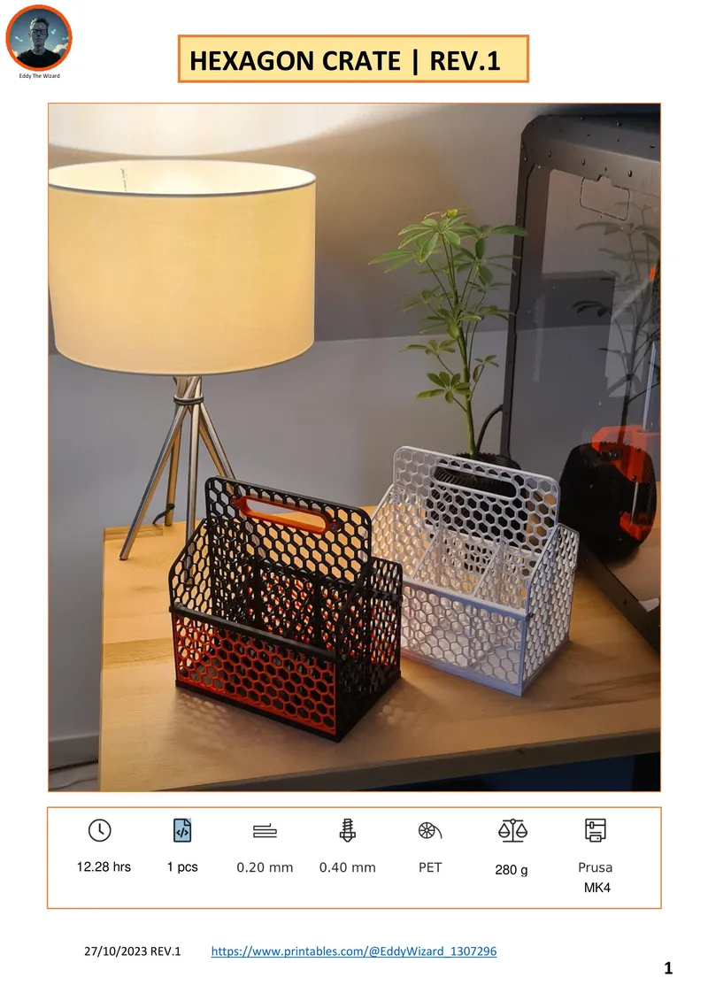 Hexagon Crate (6x .33cl) por Eddy The Wizard | Descargar modelo STL ...