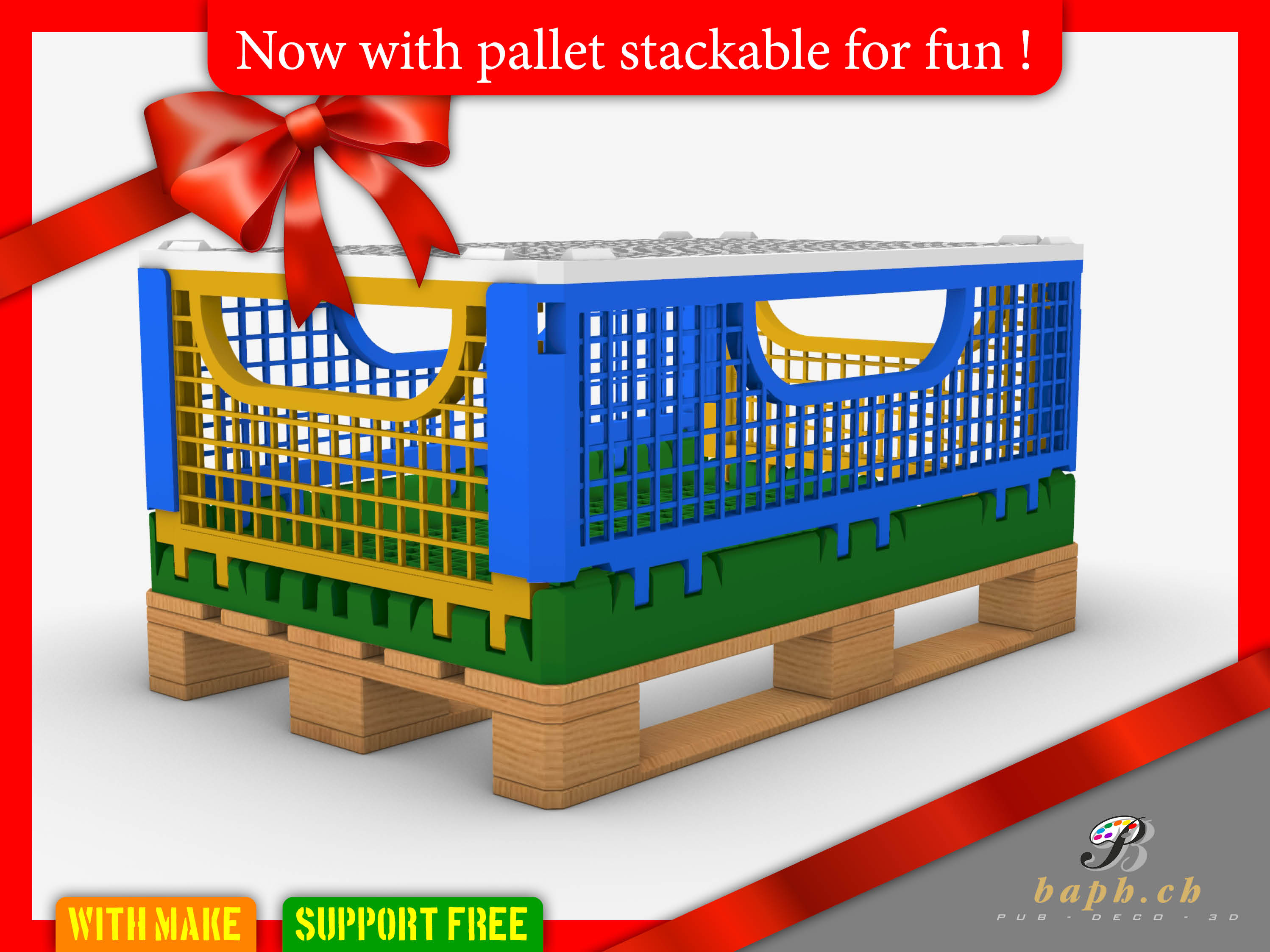 Foldable and stackable Crate (S) by baph | Download free STL model ...