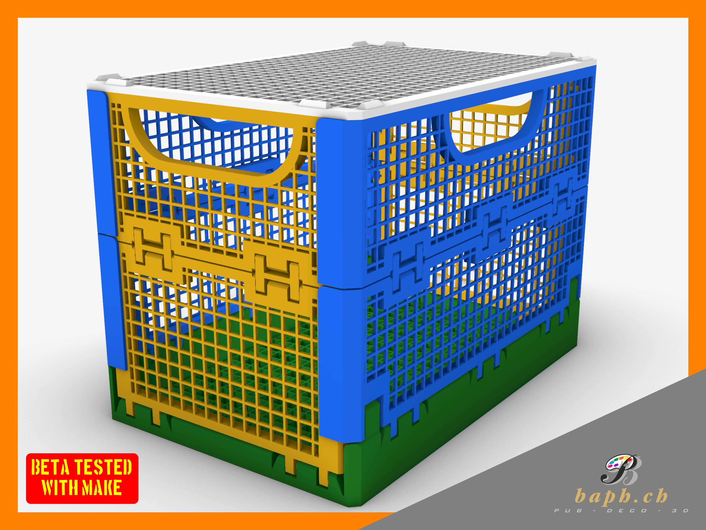 Double-foldable and stackable Crate (S) by baph | Download free STL model | Printables.com