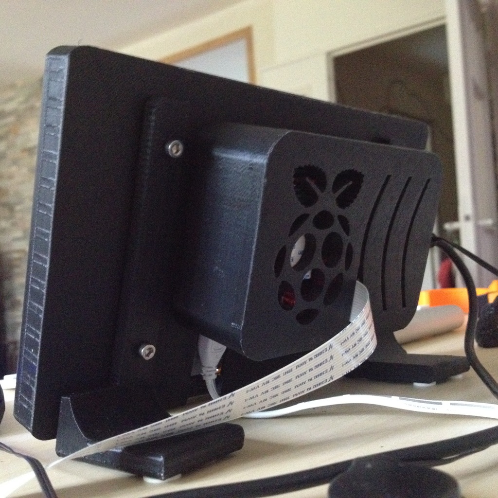 Remix of "Back.stl" from "Raspberry Pi 7in display Case and stand" by Bigfella by Z122 ...