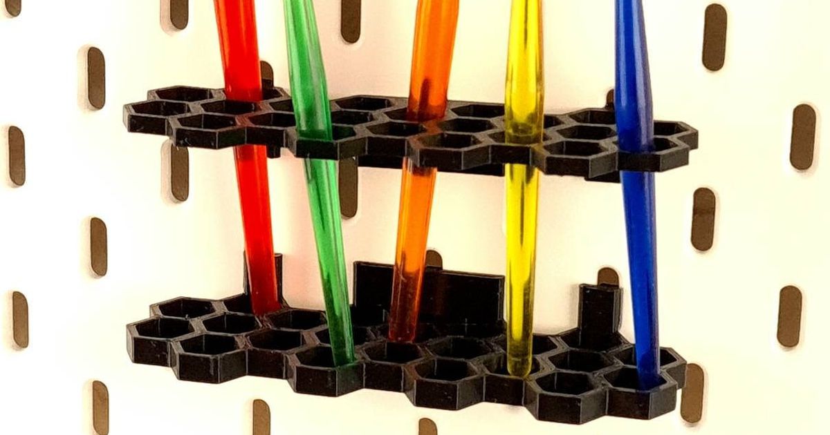 Hexagon Brush Holder for IKEA Skadis and Uppspel Pegboards by ...