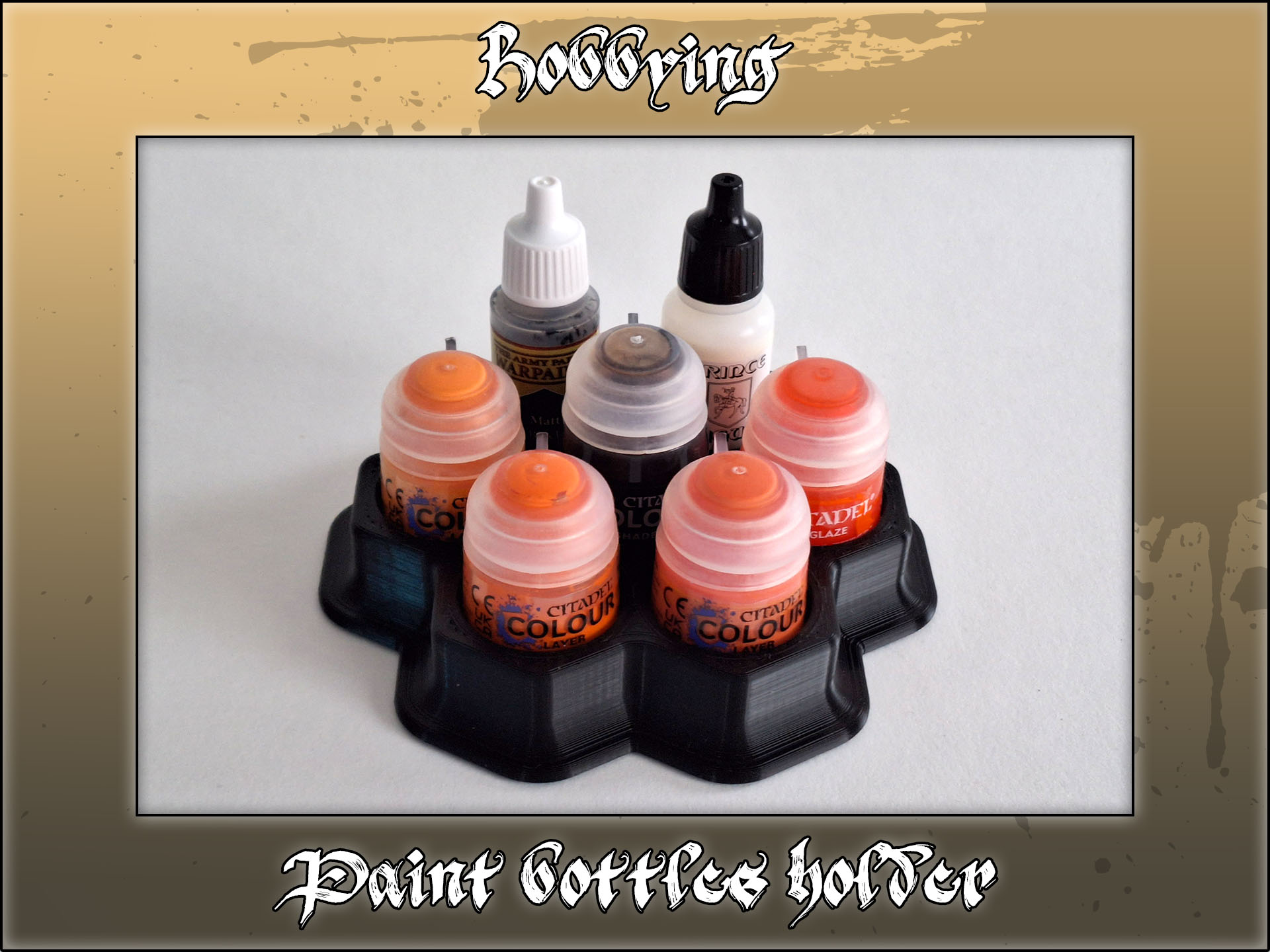 Paint bottles holder by Piketooth | Download free STL model ...